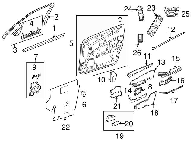 Genuine Mercedes 2127270788649051 Door Trim Molding; Front Center Left ...