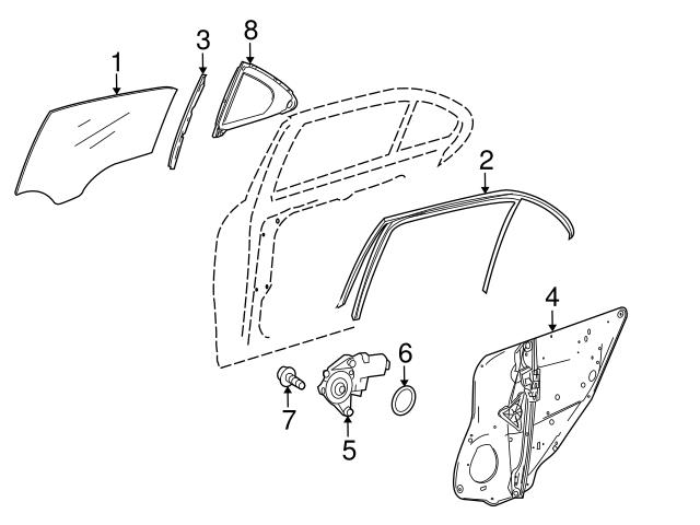 Genuine Mercedes 212730400064 Vent Window Assembly; Rear Right ...