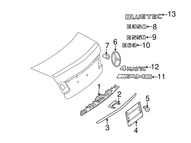 Genuine Mercedes 2127400793 Trunk Lid Handle; Rear - Mercedes