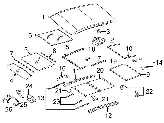 Genuine Mercedes 2127820147 Sunroof Cover Bracket; Front Left/Right ...