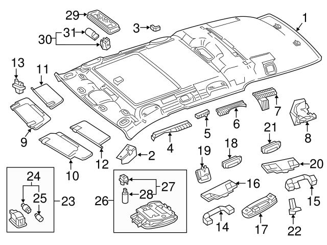 Genuine Mercedes 2128151731 Overhead Console; Rear, Left Rear, Right ...