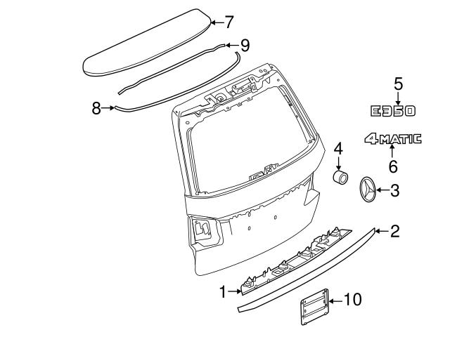 Genuine Mercedes 2128170116 Hatch Emblem; Rear - Mercedes
