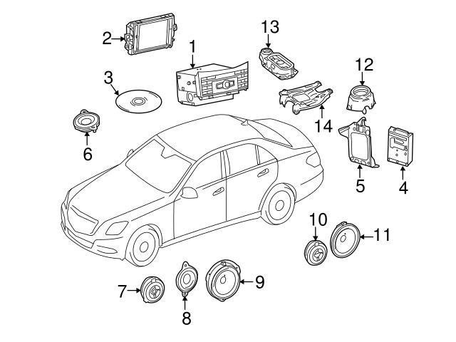 Genuine Mercedes 2128200076 Rear Seat Speaker Switch; Rear Lower Left ...