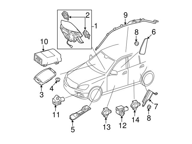 Genuine Mercedes 2128204926 Impact Sensor - Mercedes | 2048201985 ...