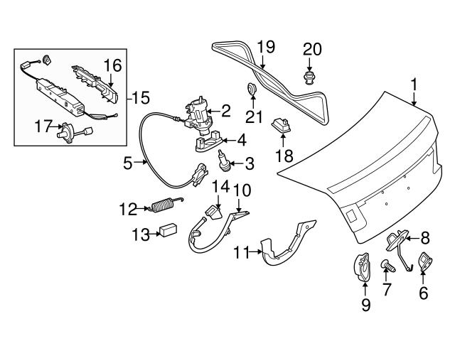 Genuine Mercedes 2128210100 Deck Lid Hinge Cap; Rear Left - Mercedes ...