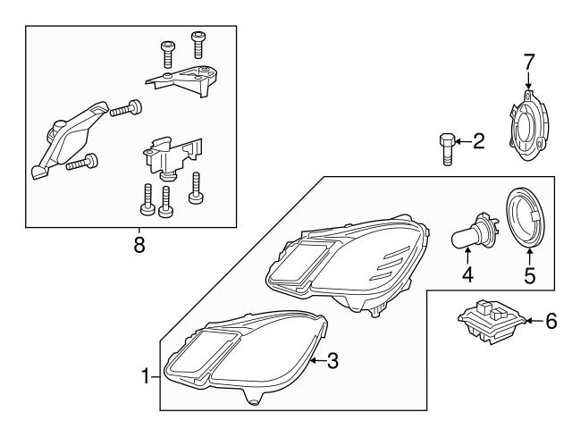 Genuine Mercedes 2128261291 Headlight Seal; Right - Mercedes | 212826129164