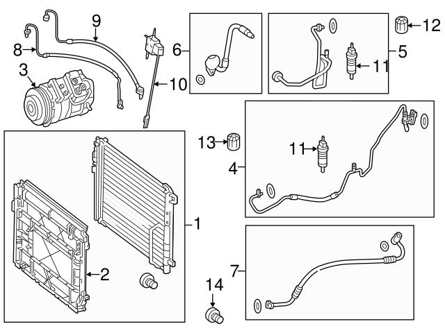 Genuine Mercedes 2128304115 A/C Refrigerant Suction Hose - Mercedes