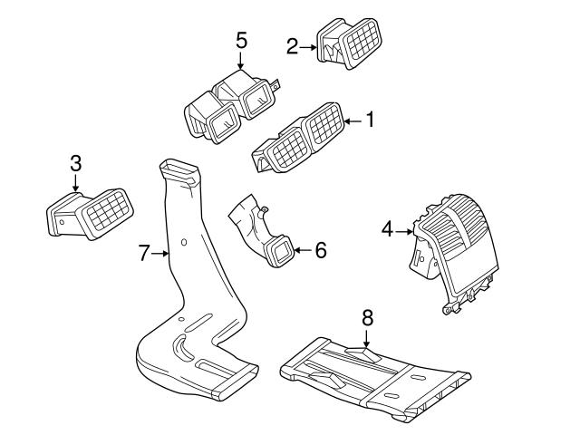 Genuine Mercedes 2128320000 Instrument Panel Air Duct - Mercedes