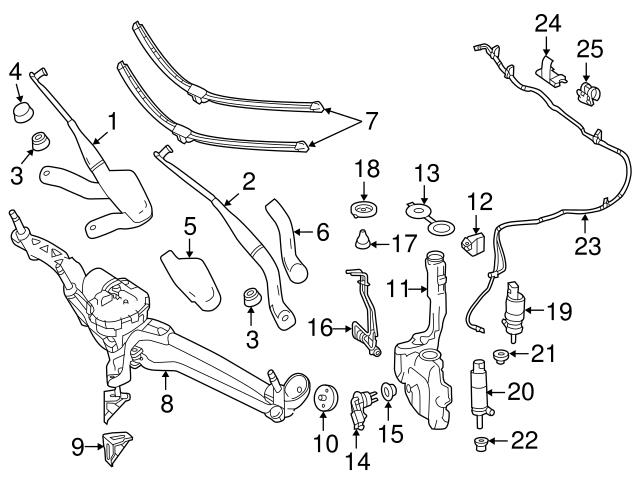 Genuine Mercedes 2128600792 Windshield Washer Nozzle; Front - Mercedes