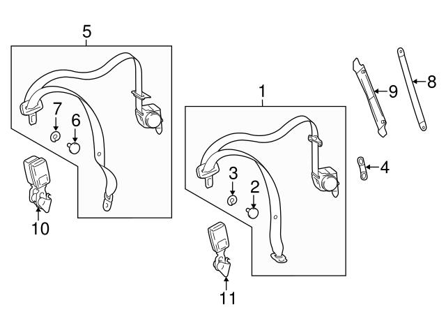Genuine Mercedes 2128602169 Seat Belt Receptacle; Rear Left - Mercedes