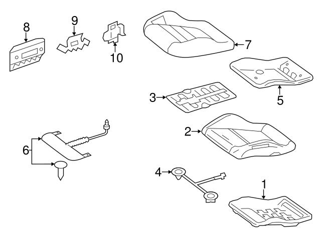 Genuine Mercedes 2128700010 Air Bag Seat Sensor Mat; Front Right - Mercedes