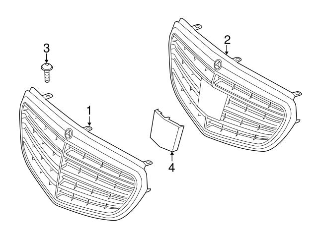 Genuine Mercedes 2128801583 Grille; Front - Mercedes