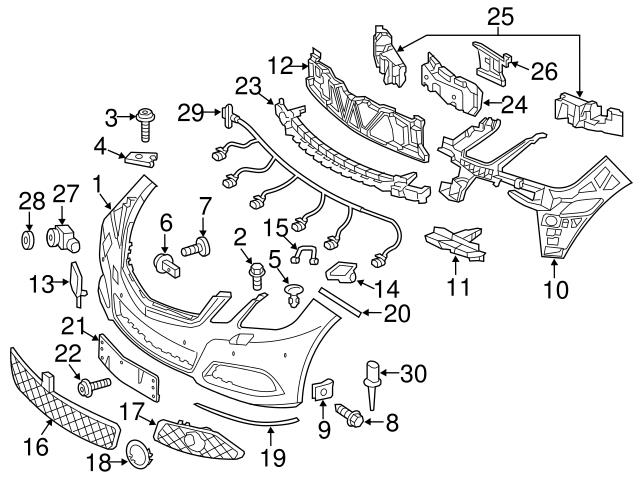 Genuine Mercedes 2128850116 Bumper Cover Reinforcement Beam Bracket ...