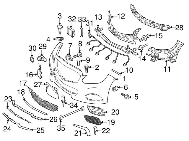 Genuine Mercedes 2128850424 Bumper Cover Grille; Front Center - Mercedes