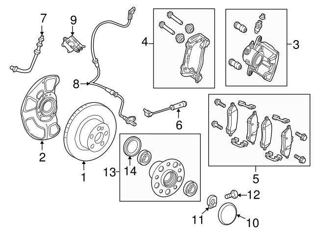 Genuine Mercedes 2129055805 ABS Wheel Speed Sensor; Front Right ...