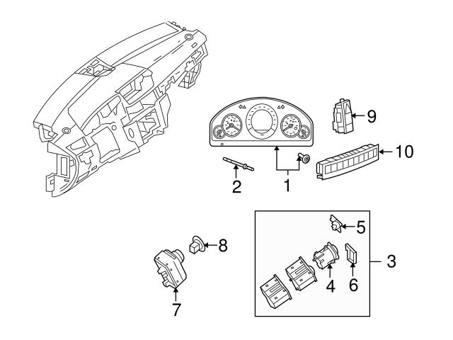 Genuine Mercedes 2129057202 Headlight Switch Lamp Socket - Mercedes ...