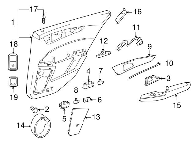 Genuine Mercedes 21290595009107 Power Window Switch; Rear Left/Right ...