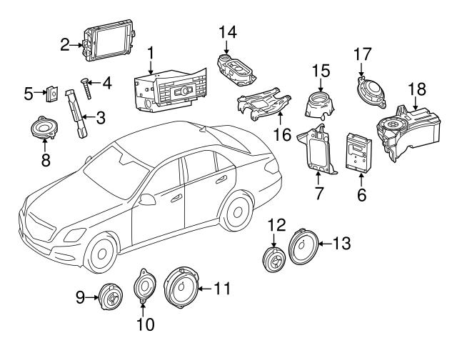 Genuine Mercedes 2129067000 Speaker; Left Lower, Right Lower - Mercedes ...