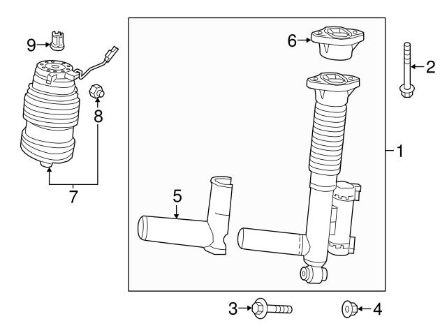 Genuine Mercedes 2133264800 Shock Absorber Mount; Left Upper, Right ...