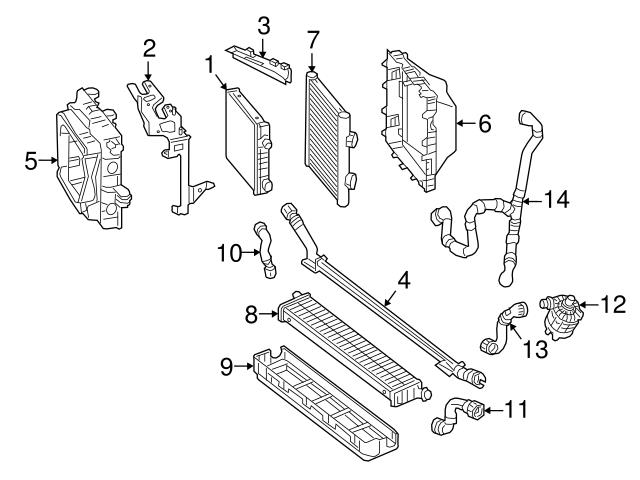 Genuine Mercedes 2135005500 Radiator Mount Bracket; Left - Mercedes