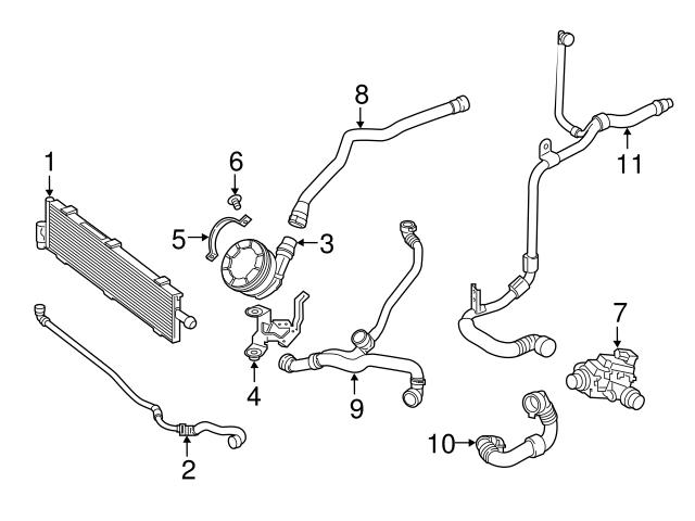 Genuine Mercedes 2135007300 Drive Motor Inverter Radiator Hose; Front ...