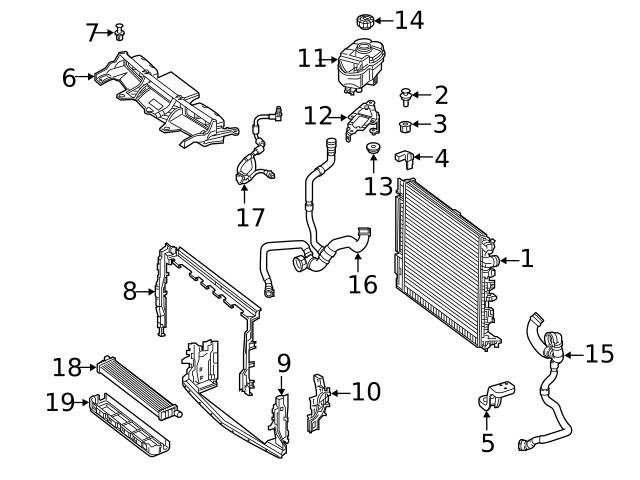 Genuine Mercedes 2135040000 Radiator Mount Bracket; Right - Mercedes