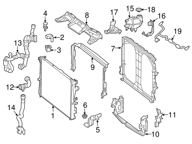 Genuine Mercedes 2135052100 Radiator Mount Bracket; Left - Mercedes