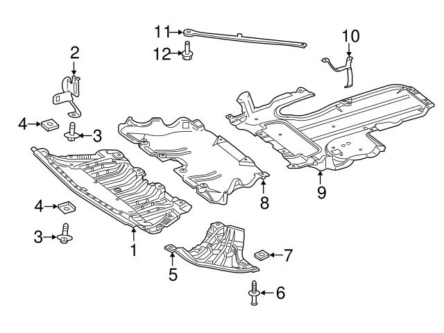 Genuine Mercedes 2135240340 Radiator Support Splash Shield Bracket ...
