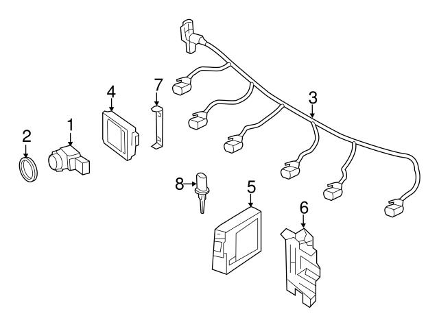 Genuine Mercedes 2135405803 Parking Aid System Wiring Harness; Front ...
