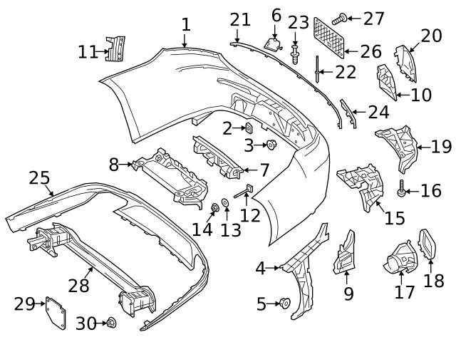 Genuine Mercedes 2136162200 Bumper Impact Bar Gasket; Right - Mercedes