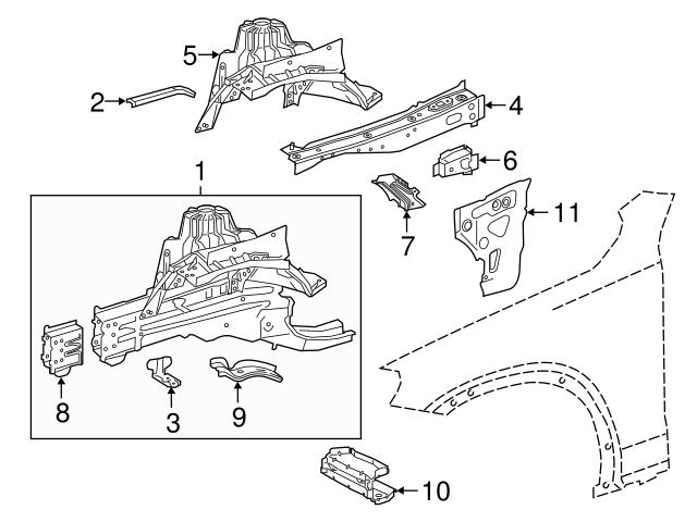 Genuine Mercedes 2136209000 Frame Rail End; Front Right - Mercedes