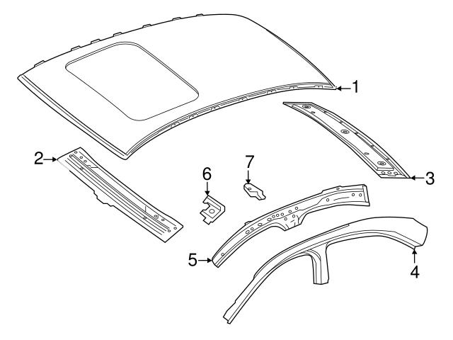 Genuine Mercedes 2136360631 Roof Side Rail Reinforcement Bracket; Front ...