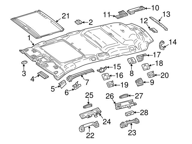 Genuine Mercedes 2136951400 Roof Bezel Bracket; Rear Right - Mercedes