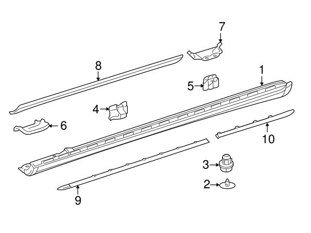 Genuine Mercedes 2136984000 Rocker Panel Molding Extension; Front Left ...