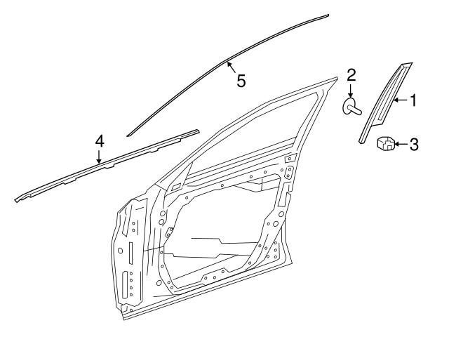 Genuine Mercedes 213720950428 Door Belt Molding; Front Left - Mercedes ...