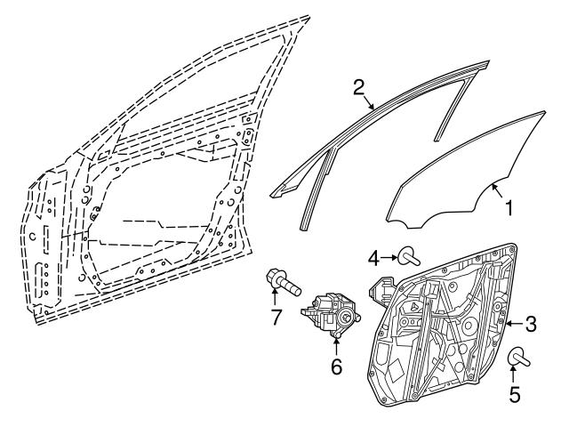 Genuine Mercedes 2137252700 Quarter Window Glass Run Channel; Front ...
