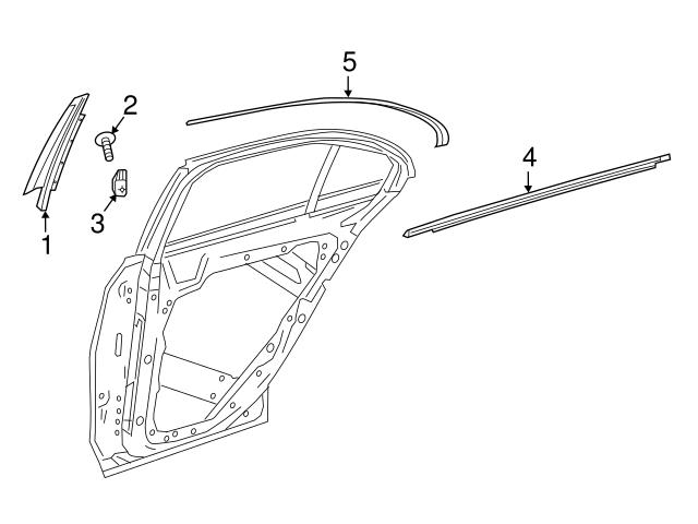 Genuine Mercedes 213730012428 Door Belt Molding; Rear Left - Mercedes ...