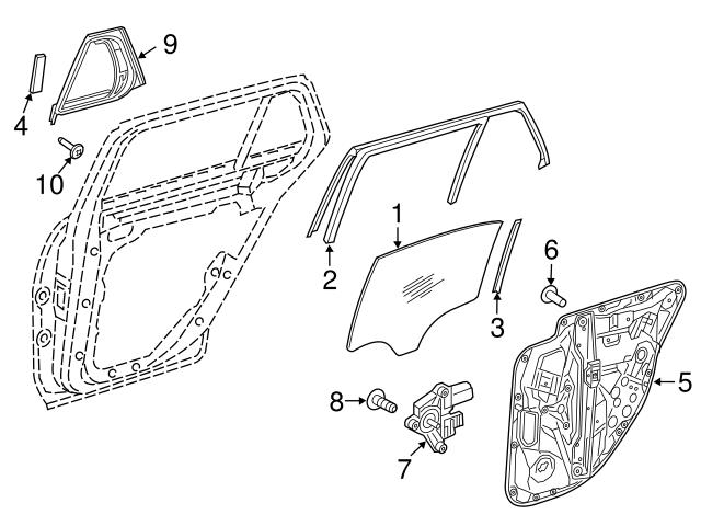 Genuine Mercedes 2137300419 Door Window Division Bar; Rear Right - Mercedes