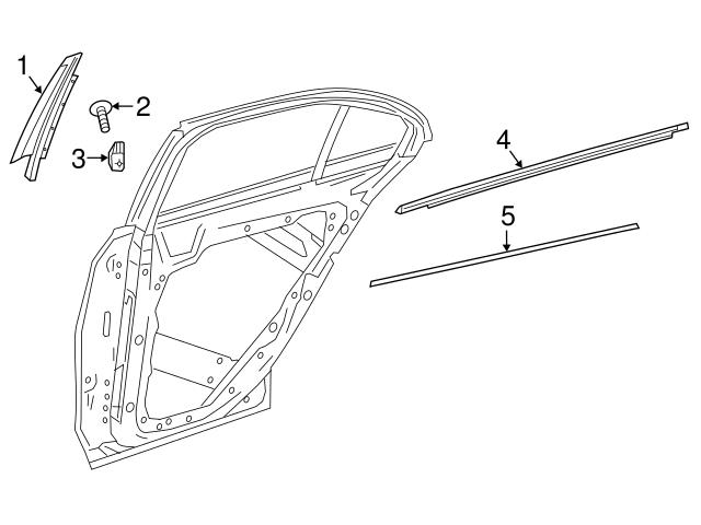 Genuine Mercedes 2137300424 Door Belt Molding; Rear Right - Mercedes