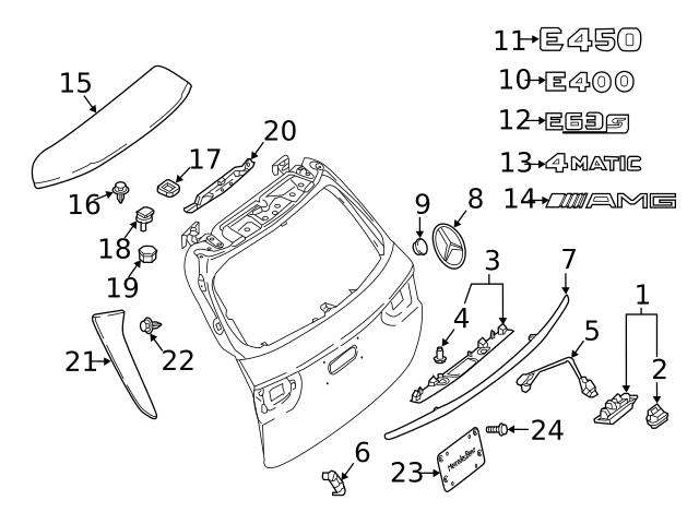 Genuine Mercedes 2137400700 Liftgate Pull Handle; Rear - Mercedes