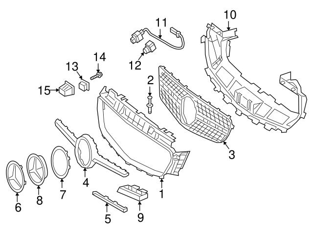 Genuine Mercedes 2138179600 Grille Emblem; Front - Mercedes