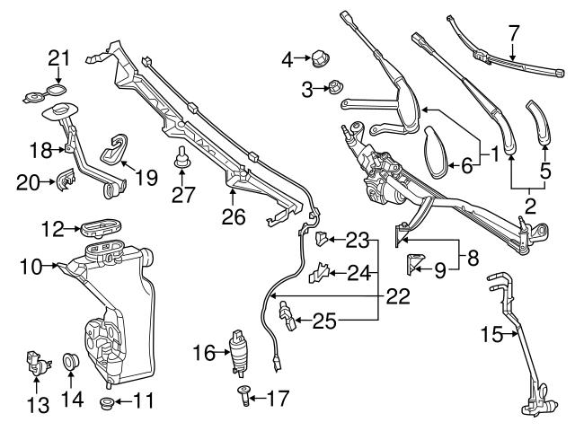 Genuine Mercedes 2138608900 Windshield Washer Nozzle; Front - Mercedes