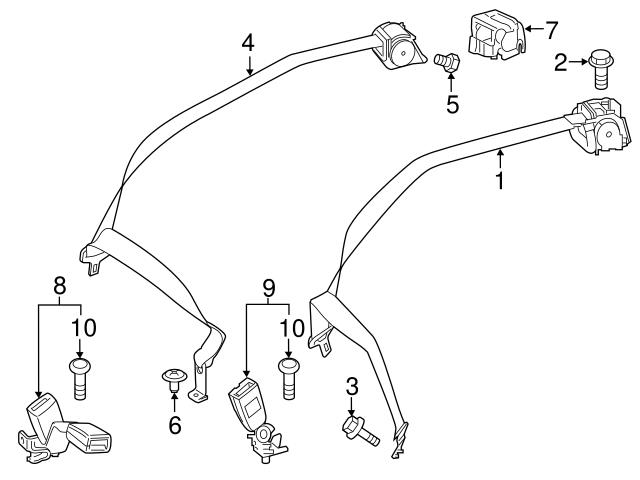 Genuine Mercedes 2138682600 Seat Belt Retractor Cover; Rear Left/Right ...
