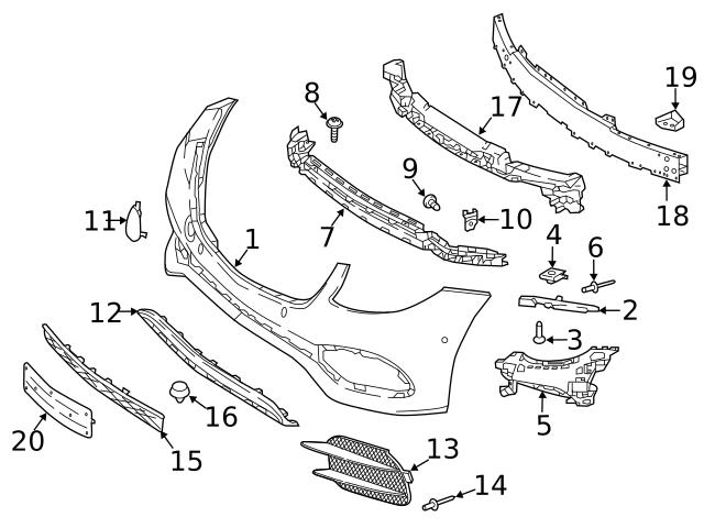 Genuine Mercedes 2138856700 Bumper Cover Grille; Left Outer - Mercedes