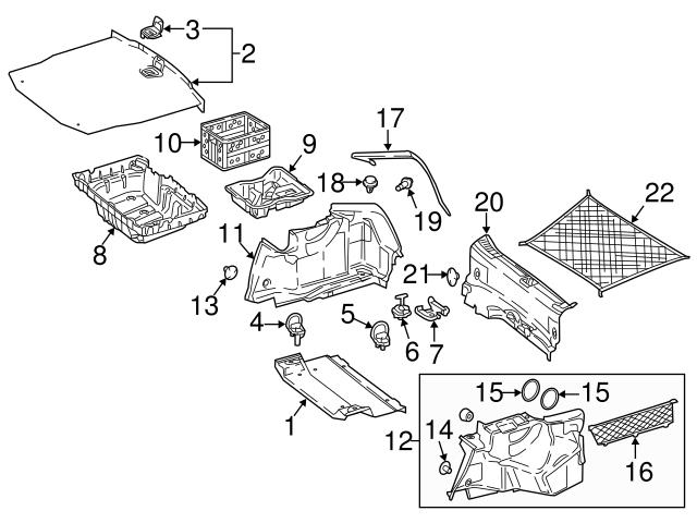 Genuine Mercedes 2138990200 Trunk Floor Storage Box; Rear - Mercedes