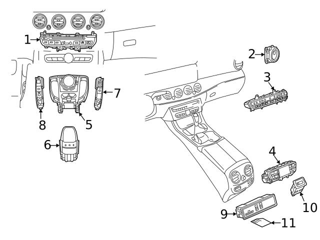 Genuine Mercedes 2139050008 HVAC Temperature Control Panel; Front ...