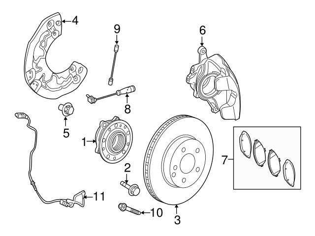 Genuine Mercedes 2139050601 ABS Wheel Speed Sensor; Right Front, Front ...