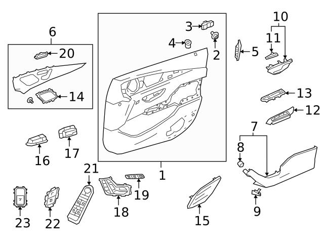 Genuine Mercedes 21390548038V17 Power Window Switch; Left - Mercedes
