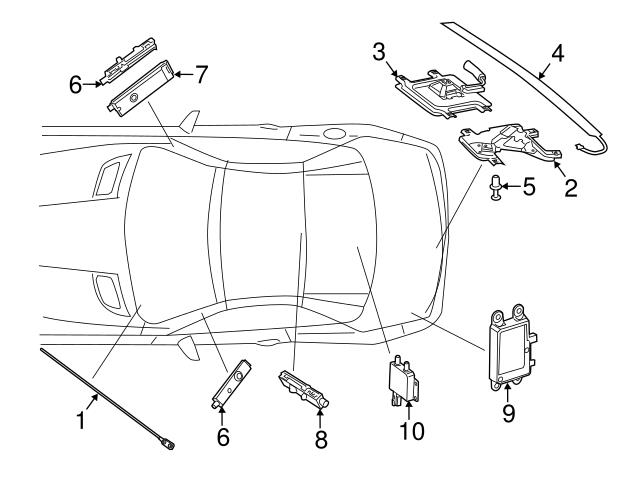 Genuine Mercedes 2139056406 Mobile Phone Antenna; Right - Mercedes