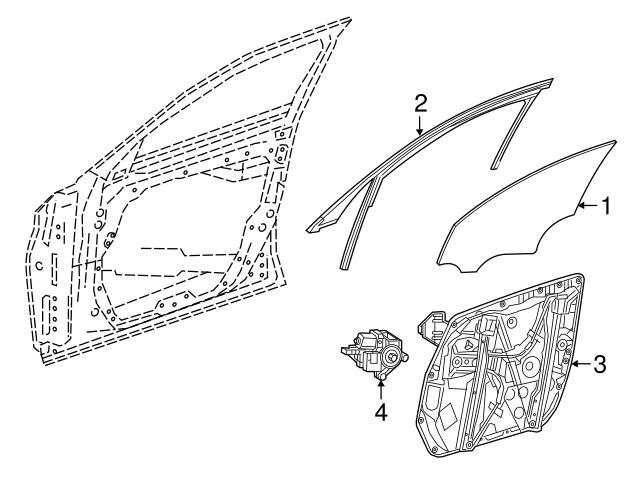 Genuine Mercedes 2139069501 Power Window Motor; Front Right - Mercedes ...